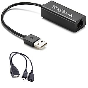 Ethernet Adapter for FIRE Stick (2nd Gen 3rd Gen and 4K Versions), Micro USB to RJ45 Ethernet Adapter with Power - up to 100Mbps