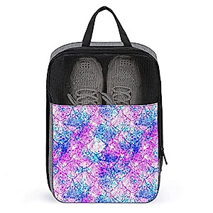Frcavbin Mermaid Galaxy Travel Shoe Bag Shoes Carrier with Handle and Zipper Foldable Shoe Puches Organizer for Home storage School starts