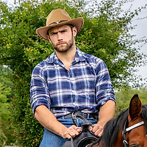 Toppers Wide Brim Fedora Hats for Womens Mens Cowboy Hat Outdoor Panama Hat Camel