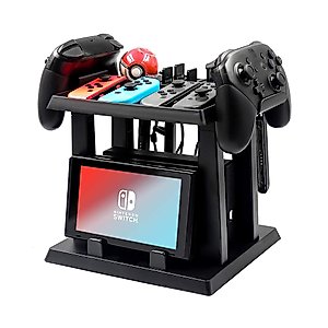 Iplay Storage Rack for Nintendo Switch Console Bundle, Storage Station Holder for Nintendo Switch Accessories - Game Cards, Joy Cons, Pro Controllers, Grip, Console
