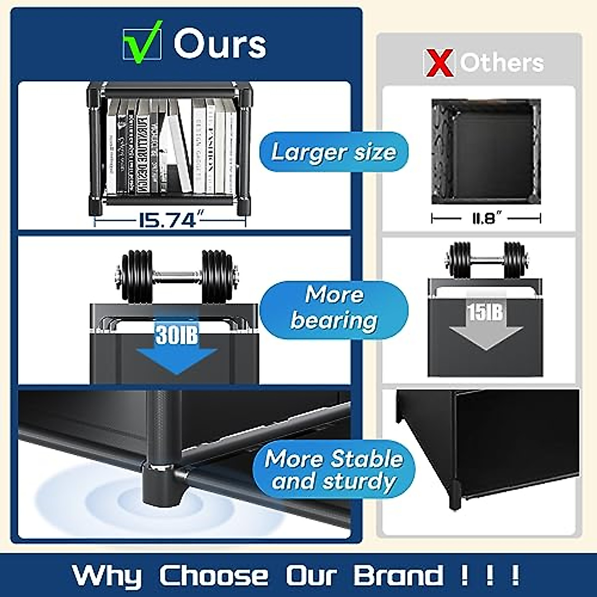 Mavivegue Bookshelf, 9 Cube Storage Organizer, DIY Bookcase, Metal Cube Bookshel, Cubbies Closet Storage Organizer Shelves for Bedroom,Living Room,Home,Office