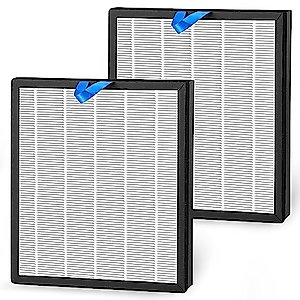 Vital 100S Replacement Filter Compatible with LEVOIT Vital 100S Air Purifier, 3-in-1 H13 Ture HEPA High-Efficiency Activated Carbon Filters Replace Vital 100S-RF (2 Pack)