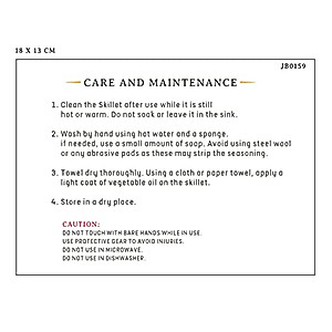 Jim Beam JB0159, Heavy Duty Construction, Pre Seasoned Cast Iron Skillet with Wooden Base and Mitt, Black,Small