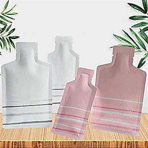 Bottle Shape Open Top Aluminum Foil Pouch Package Bag with Tear Notch Portable Cute Bottle Shape Food Preservation Smell Proof Packaging Pouches (White, 2.9×5.1in (7.5×13cm))