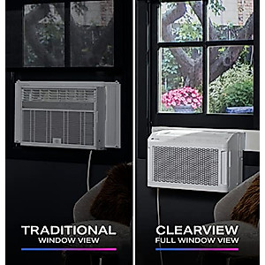 GE Profile ClearView Window Air Conditioner 8,300 BTU, WiFi Enabled, Ultra Quiet for Medium Rooms, Full Window View with Easy Installation, Energy-Efficient Cooling, 8K Window AC Unit, White