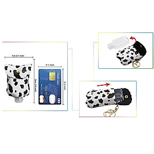 Portable Travel Bottles, Premium Leather Holder with Keychain (color bar)