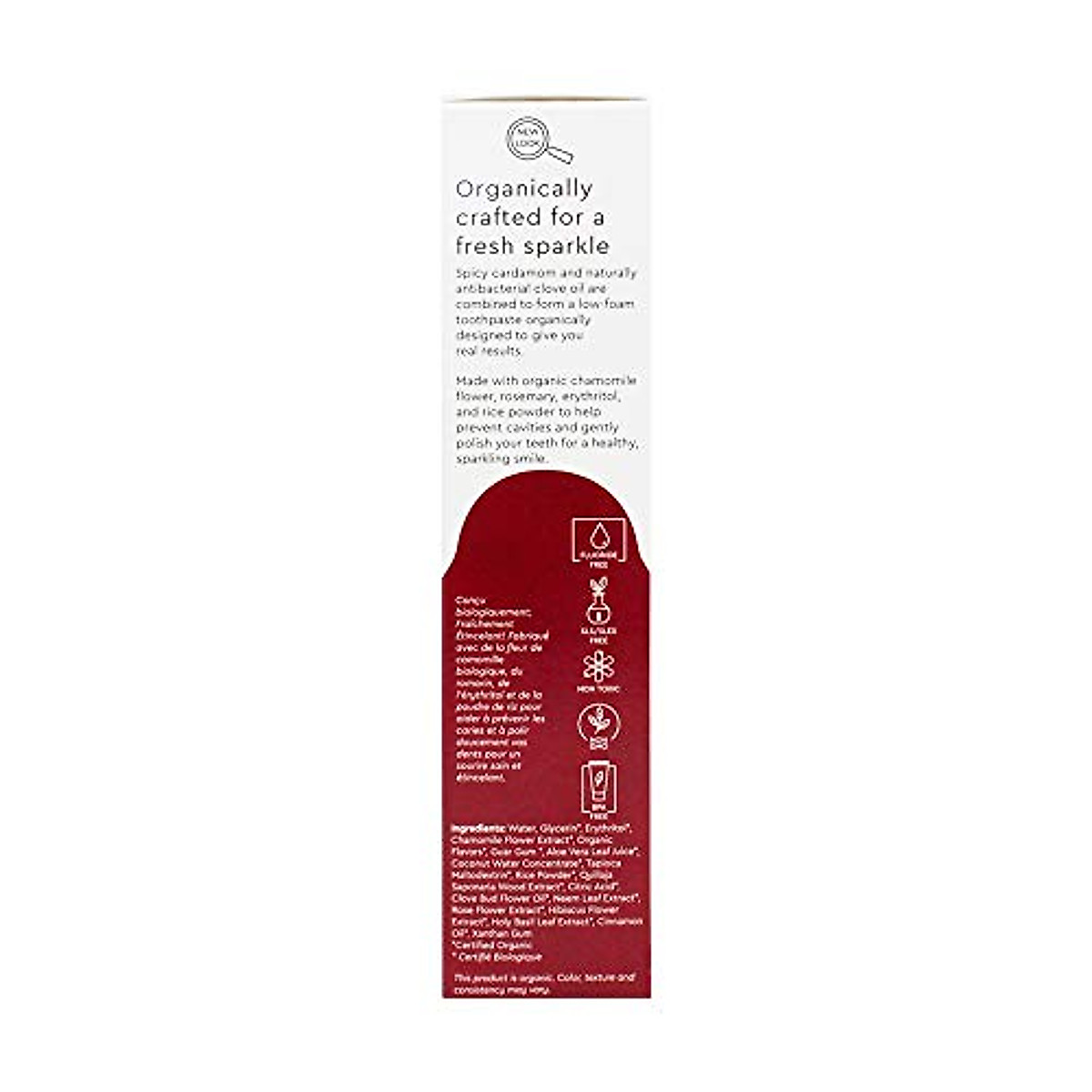 Radius USDA Organic Gel Toothpaste, Non Toxic, Designed to Improve Gum Health and Reduce the Risk Gum Disease, Red, Clove Cardamom, 3 Ounce