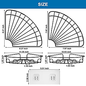 SZXIMU Corner Shower Caddy,2-Pack Shower Organizer Corner,Self Adhesive Shower Shelves,No Drilling Rustproof Shower Storage Rack, Shower Shelf for Bathroom,Kitchen,RV (Matte Black)
