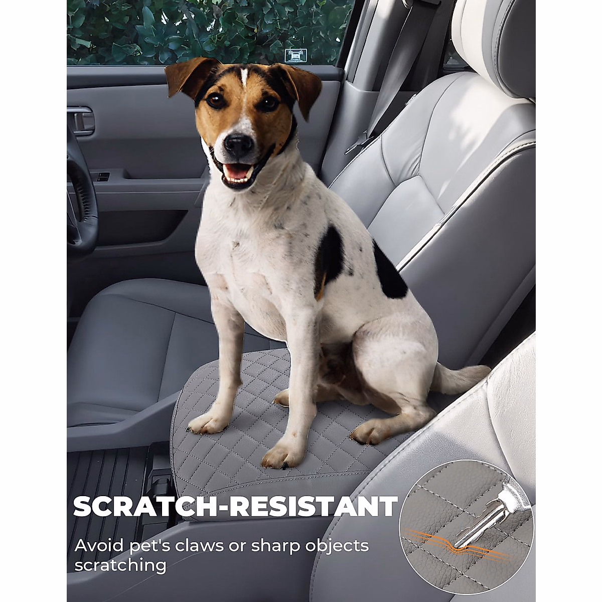 ISSYAUTO Center Console Cover Compatible with 2009-2015 Pilot, Leather Armrest lid Cover Arm Rest Covering for Car, Well-Make Durable Middle Console Cover Armrest Box Protective Cover, Gray