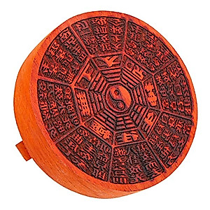TEHAUX Seal of Rebirth Curse Chinese Decor Woodsy Decor Wooden Decor Decorative Stamps Chinese Wood Stamp espejos Wood Bagua Stamp Decor Stamp for Crafts Wooden Stamp Chinese Style China