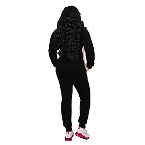 Nimsruc Two Piece Outfits For Women Jogging Suits Long Sleeve Casual Tracksuit Sweatsuit Pants Sets Black XXL