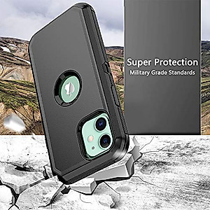 TASHHAR Phone Case for iPhone 12 Case, iPhone 12 Pro, Heavy Duty Hard Shockproof Armor Protector Case Cover with Belt Clip Holster for Apple iPhone 12 6.1 2020 Phone Case (Black)