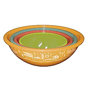 Camp Casual CC-006 Multicolor Melamine Nesting Bowl with Lids, Set of 4,1.5 quarts