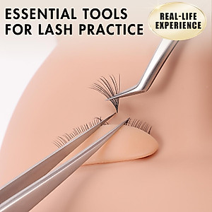 Embagol Multifunction Replaced Eyelids Makeup for Training Head Removable Realistic Eyelids Eyelash Training (3 Pair (Pack of 1))