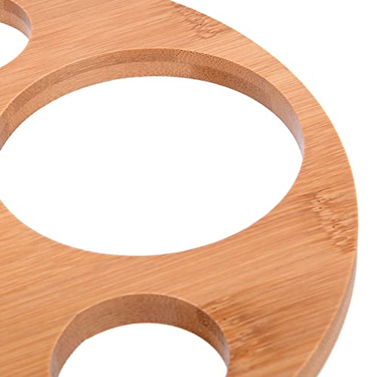 JIANWEI Foldable Wine Table Stake for Sand and Grass- Portable Beach Table Sturdy Wine Table, Lawn and Garden, Round Wooden Camping Picnic Glass Holder for Outdoor, Beach(C)