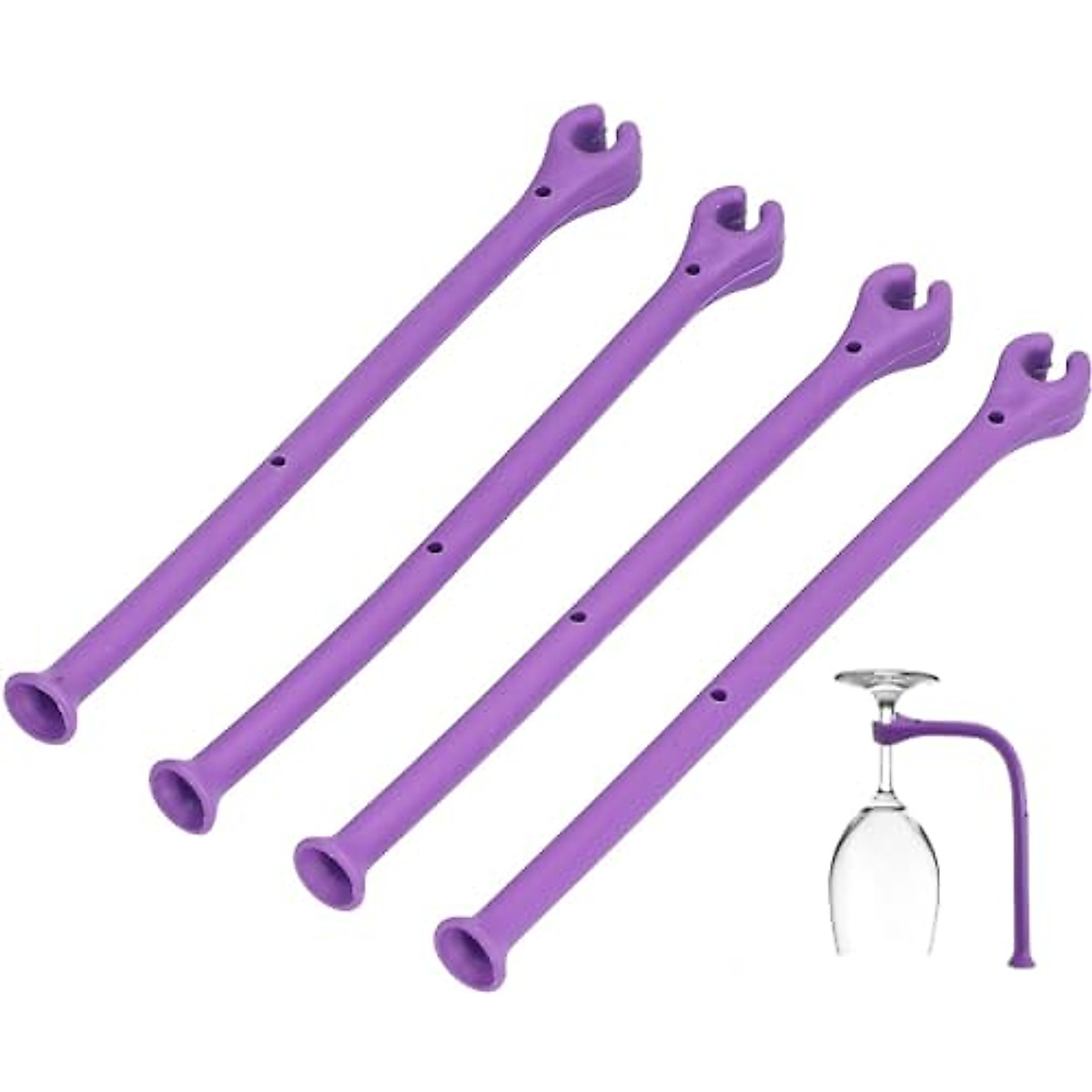 Zerodis Flexible Stemware Holder, Goblet Holder Silicone Dishwasher Attachment Wine Glass Fixed Bracket Silicone Stemware Saver for Wine Champagne Glasses