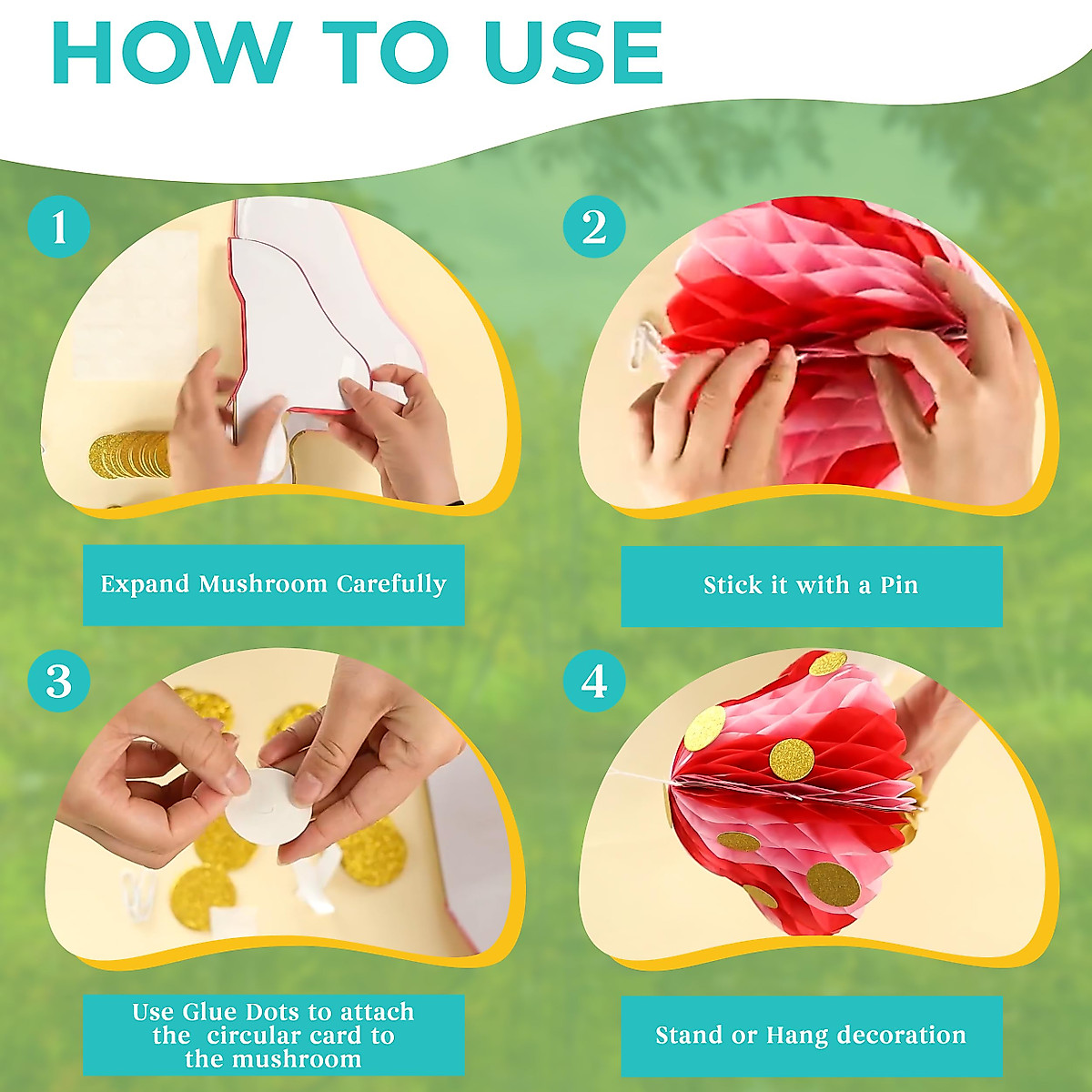 Mushroom classroom decor, Mushroom Party Decorations, Mushroom Birthday Decorations, Fairy garden alice in wonderland decor, Forest theme garland, Fairytale centerpiece, paper hanging lantern smurfs