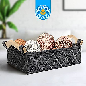 Bins & Things Felt Storage Bins Basket Set of 3 (S, M, L) Fabric Storage Organizing Baskets with Durable Handles - Home Storage Organizer Made with Thick Durable Felt Materials - Fabric Storage Basket