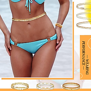 18 Pcs Beads for Waist Beads Chains for Women African Waist Ankle Bracelets Body Chains, Stretchy Waist Beads Chain (Retro Style)