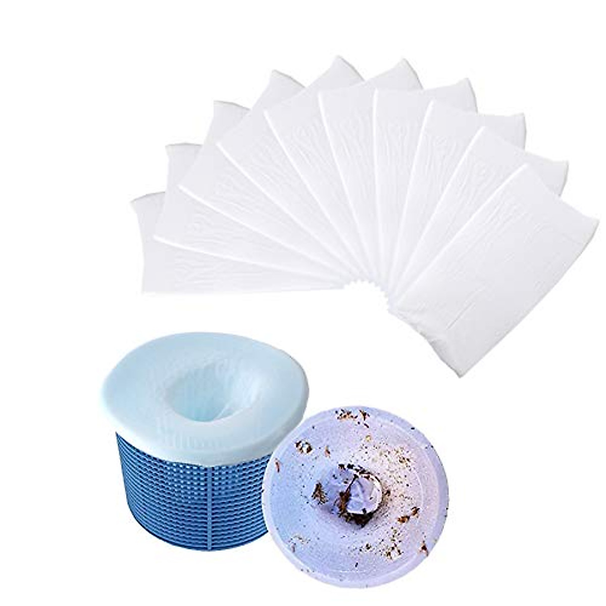 10 PCS Pool Skimmer Filter Socks, Fine Mesh Scum Pool Filter Socks Nets Reusable Pool Spas Filter Protector Savers for Filters, Baskets and Skimmers