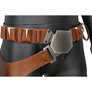 Xcoser Belt Cosplay PU Leather Holster Costume Props Adjustable Costume Accessories (Metal Belt Brown)