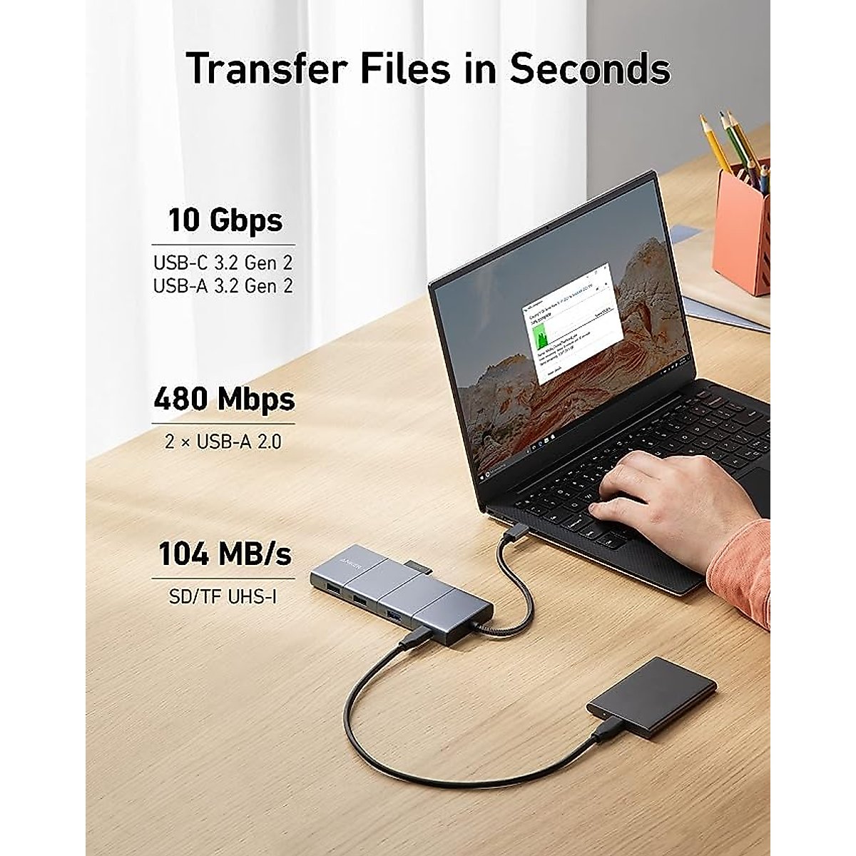 Anker USB C Hub, 565 11-in-1 Laptop Docking station, Dual Monitor Docking Station with 10 Gbps Data Port, 4K HDMI and DisplayPort, 100W Power Delivery, 1 Gbps Ethernet, SD Card Reader for XPS and More