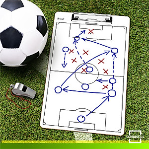 Scribbledo Soccer Dry Erase Coaching Board 15"x9" Soccer Whiteboard for Coaches Soccer Coaching Equipment Accessories Tactics Field Board Clipboard The Perfect Coach Gifts