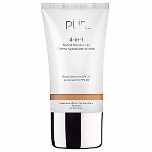 PÜR 4-in-1 Tinted Moisturizer With SPF 20 - Hydrating Face Moisturizer, Primer, & Foundation With Shea Butter, Aloe Vera & Vitamin B3 - Vegan Friendly - Free of Paraben, Gluten & BPA - Warm Nude