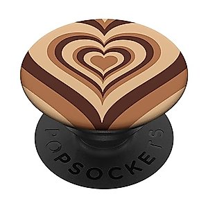 Latte Love Coffee Brown Heart Phone Popper PopSockets Standard PopGrip