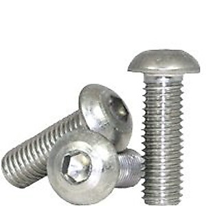 (2500pcs) #10-32x1/2",(FT) Socket Cap Screw, Button Head, Stainless Steel (18-8), (inch), Size: #10-32, Length: 1/2", Fine Thread (UNF), Fully Threaded,