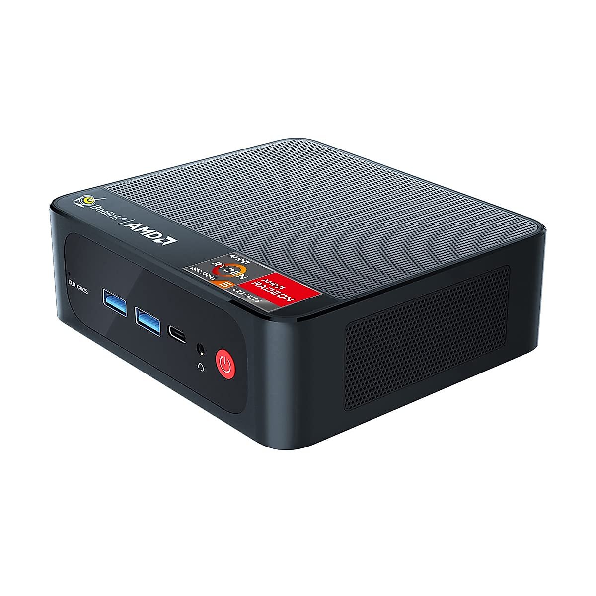 Beelink SER5 Mini PC, AMD Ryzen 5 5560U (6C/12T, Up to 4.0GHz), 16GB DDR4 RAM 500GB NVMe SSD Mini Desktop Computer Support 4K 60Hz Triple Display, WiFi6+BT5.2, HDMI2.0/DP1.4/USB3.2 for Office