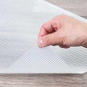 Con-Tact Brand Duraliner Premium Heavy Duty Waterproof Non-Adhesive Shelf and Drawer Liner, Easy to Use and Clean, Elite Protection, 12" x 20', Ribbed Clear