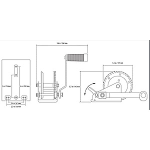 Camco 50000, Trailer Boat Winch | Features a 2-Way Ratchet & 20-Foot Strap with a 2,000lb Weight Capacity