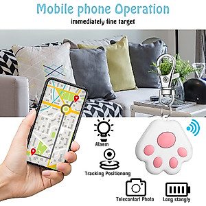 8 Pcs Smart GPS Dog Tracker Kids GPS Keychain Tracker Trackable Key Finders Cute Pet Locator Portable Tracking Devices for Kids Pets Dog Cat Collar Wallet Luggage Smart Phone