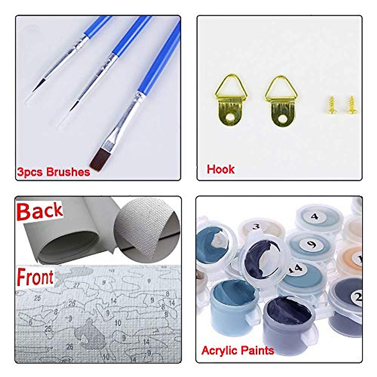 Newsight DIY Oil Painting Paintworks Paint by Number for Kids and Adults (Color Dog)