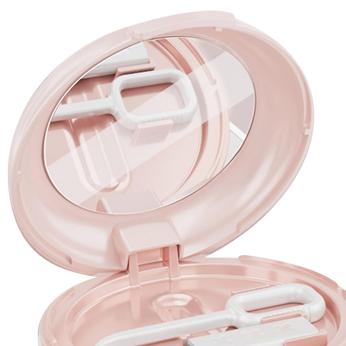 LKPOMI Mouth Guard Case Portable Waterproof PP Denture Box Retainer Cleaner Case with Mirror, Removal Tool, Brush for Travel Cleaning(Red)