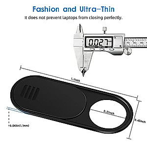 AHPAND Webcam Cover 6 Pack Ultra Thin Laptop Camera Cover Slide for Computer, MacBook Pro, PC, Echo Show, Tablet Notebook, iMac, iPad, iPhone Cell Phone, Webcam Blocker Sliders (Black)