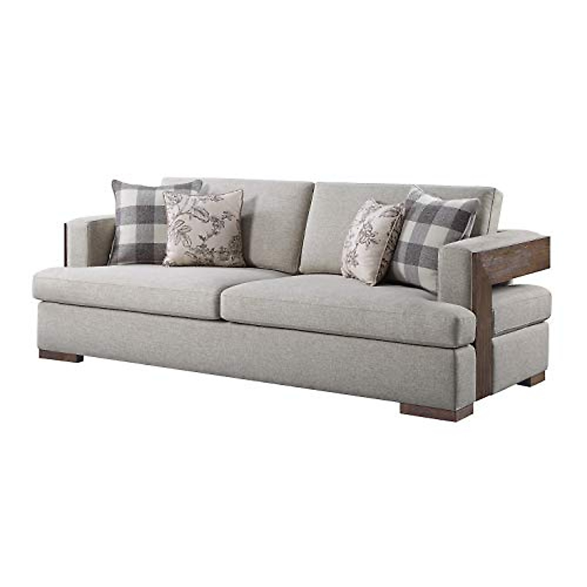 Acme Furniture Niamey Sofas, Fabric and Cherry