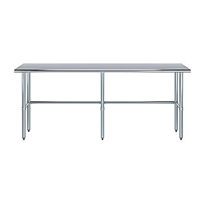 14 in. x 84 in. Open Base Stainless Steel Work Table | Residential & Commercial | Food Prep | Heavy Duty Utility Work Station | NSF