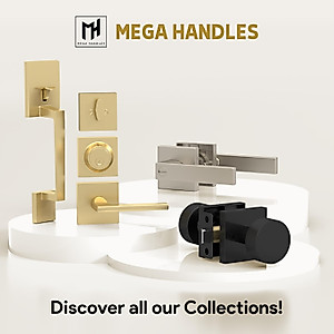MEGA HANDLES Floor Door Stopper - Gold Door Stopper Quickly Installed Wall Protector, Wall Protectors from Door Knobs, Door Stop Floor Mount with mounting Hardware Included - Satin Brass - 2 Inch