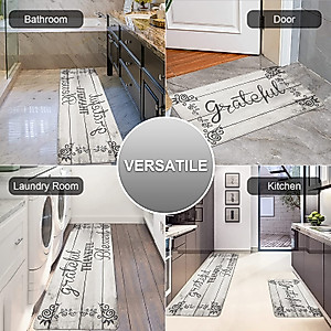 HEBE Anti Fatigue Kitchen Mat Set of 2 Non Slip Cushioned Kitchen Mats for Floor Waterproof Farmhouse Kitchen Rugs and Mats Set Comfort Standing Desk Mat Carpet for Sink,Office,Laundry