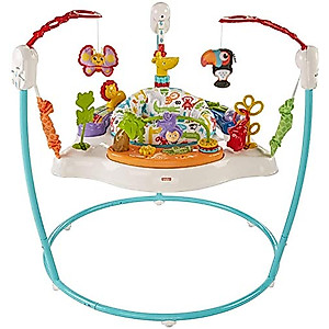 Fisher-Price Baby Bouncer Animal Activity Jumperoo With Music Lights Sounds And Developmental Toys For Infants