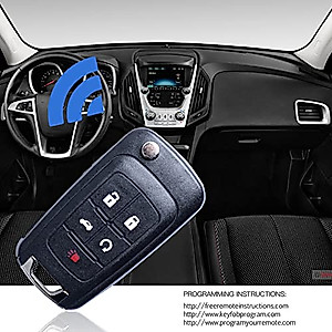 Keyless Entry Remote Flip Replacement Uncut Trunk Car Key Fob fits 2010-2016 Chevy Camaro Cruze Equinox Malibu,12-2017 Sonic,14-2017 Impala ,for Buick Regal Lacrosse Verano (OHT01060512) 1 Pack