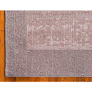 Unique Loom Outdoor Collection Transitional Indoor & Outdoor Casual Carved Tonal Border Area Rug, 6' 0" x 9' 0", Brown/Beige