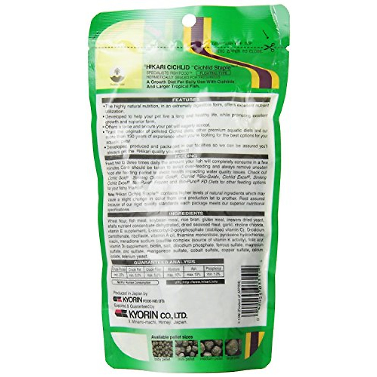 Hikari 2-Ounce Cichlid Staple Floating Pellets for Pets, Medium