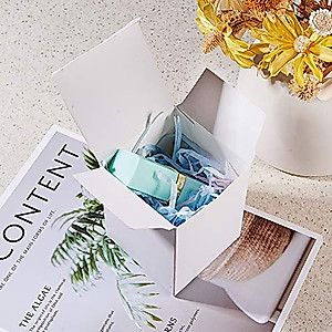 BENECREAT 60PCS Gift Boxes White Paper Boxes Party Favor Boxes 2.5x2.5x3 with Lids for Wedding Party Favors, Festival Gift Wrapping