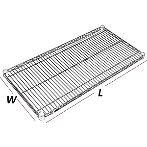 Nexel Wire Shelf, Silver Epoxy Finish, 14"W x 36"L