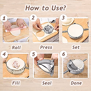 COTEY 6 Inch Empanda Press, Large Stainless Steel Dumpling Maker, 2-in-1 Dough Cutter/Dumpling Mold for Empanada, Dumpling, Ravioli, Pierogi & Hand Pie