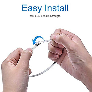 TEVADO 100PCS Metal Cable Zip Ties Heavy Duty 11.8 Inch, Premium Stainless Steel Zip Ties Exhaust Wrap with 198LBS Tensile Strength, Multi-Purpose Self-Locking Metal Wrap Ties for Indoor and Outdoor