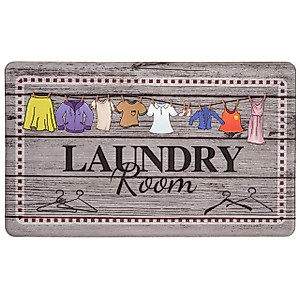 Rugshop Laundry Room Standing Mat 18" x 30" Gray